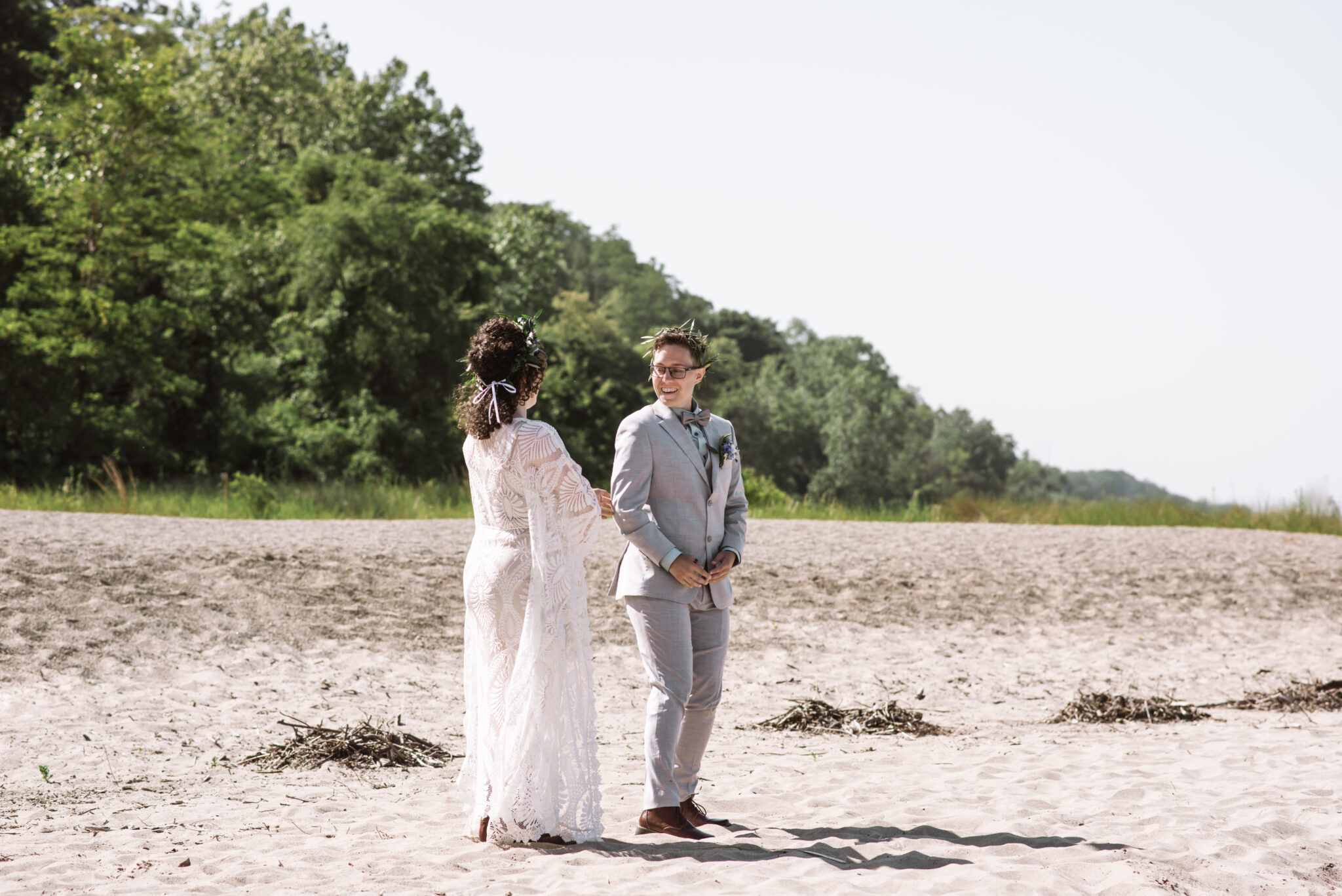 Queer Chicago Beach & Forest Intimate Wedding | Virginia & Rose | Mei ...