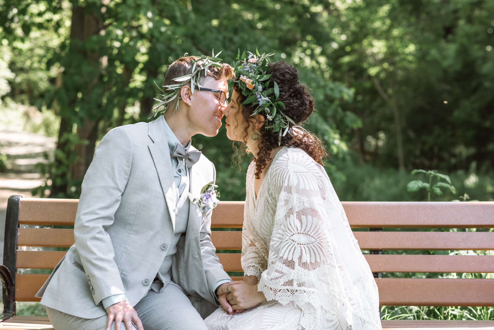 Queer Chicago Beach & Forest Intimate Wedding | Virginia & Rose | Mei ...