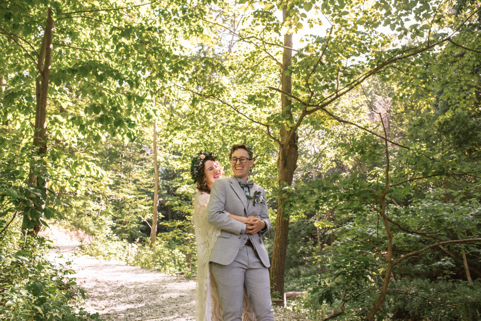 Queer Chicago Beach & Forest Intimate Wedding | Virginia & Rose | Mei ...