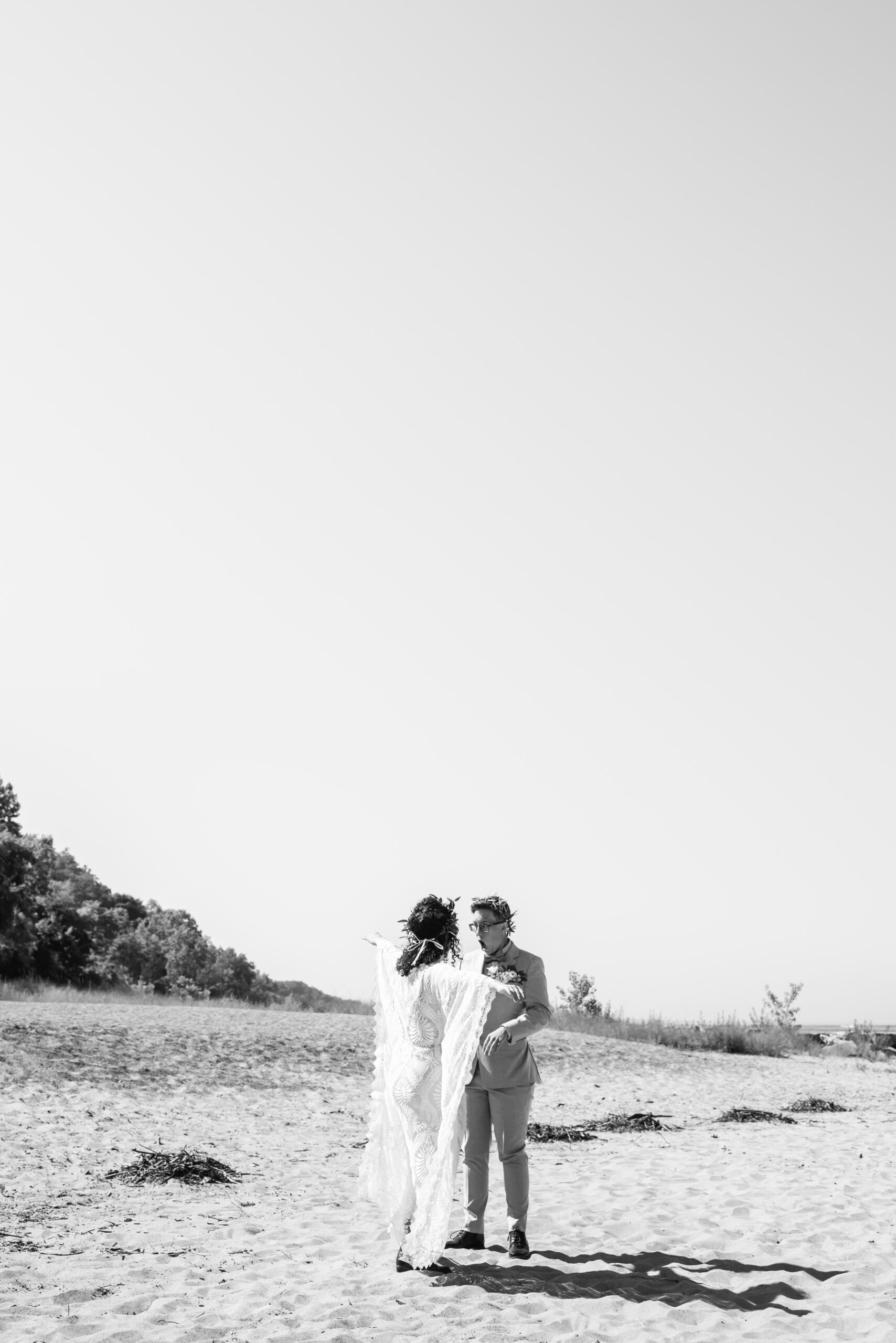 Queer Chicago Beach & Forest Intimate Wedding | Virginia & Rose | Mei ...